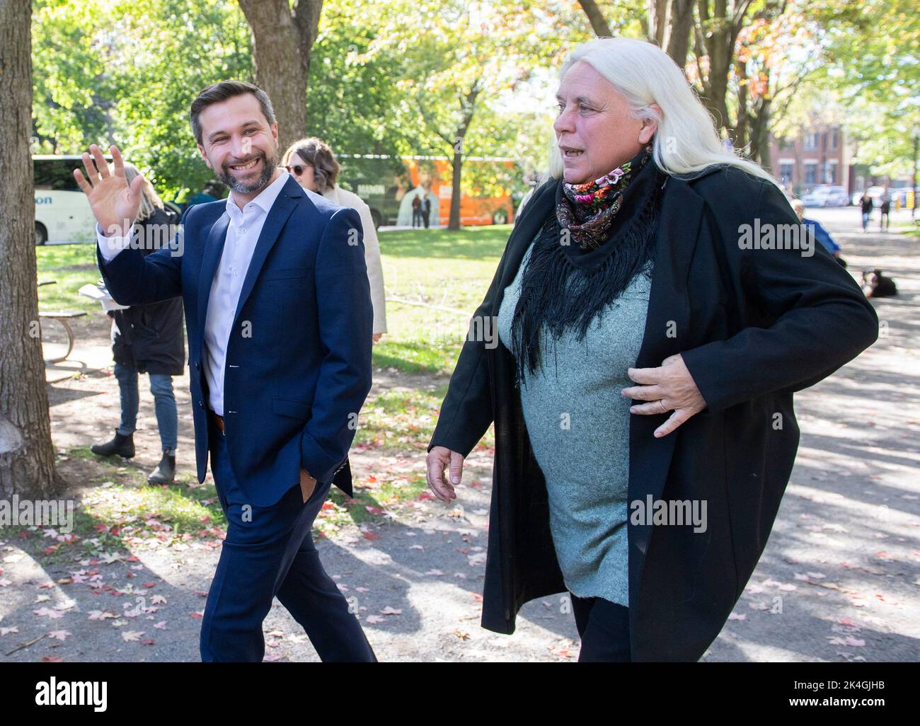 Quebec Solidaire co-spokespersons Gabriel Nadeau-Dubois Manon Masse ...