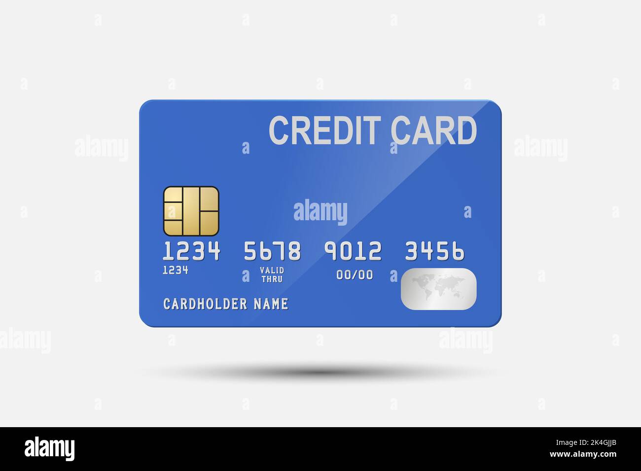 Vector 3d Realistic Blue Credit Card Isolated. Design Template of ...
