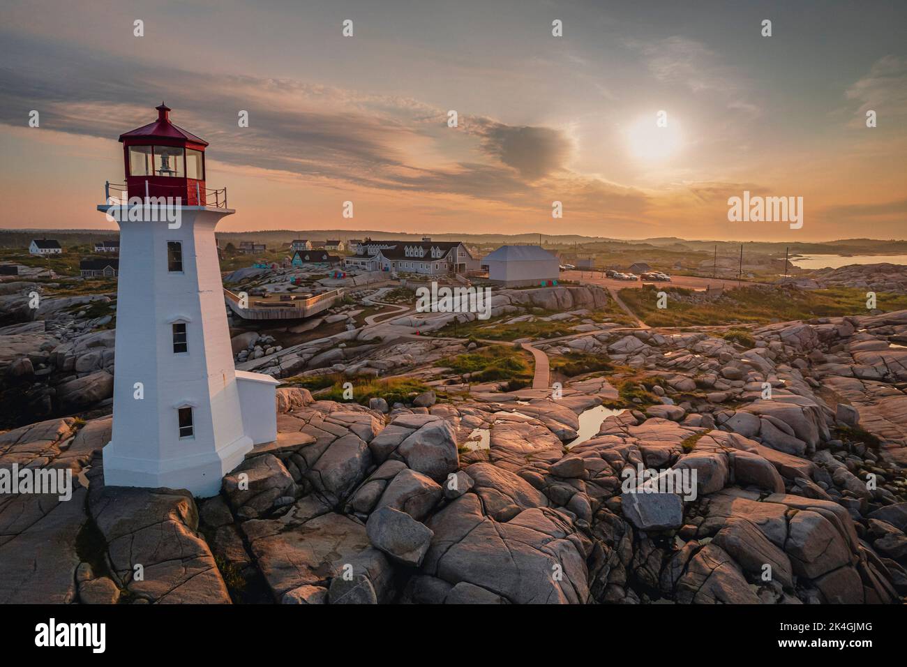 Peggy s Cove Lighthouse Nova Scotia Canada At Dawn Taken From An