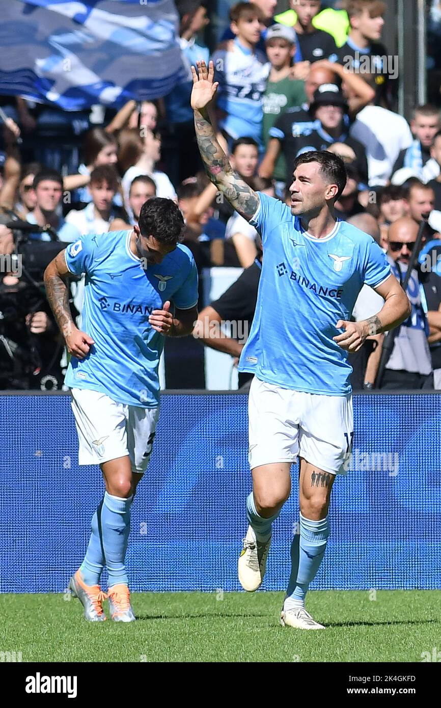 Rome, Italy ,October 02nd , 2022 Pictured left to right, Alessio ...