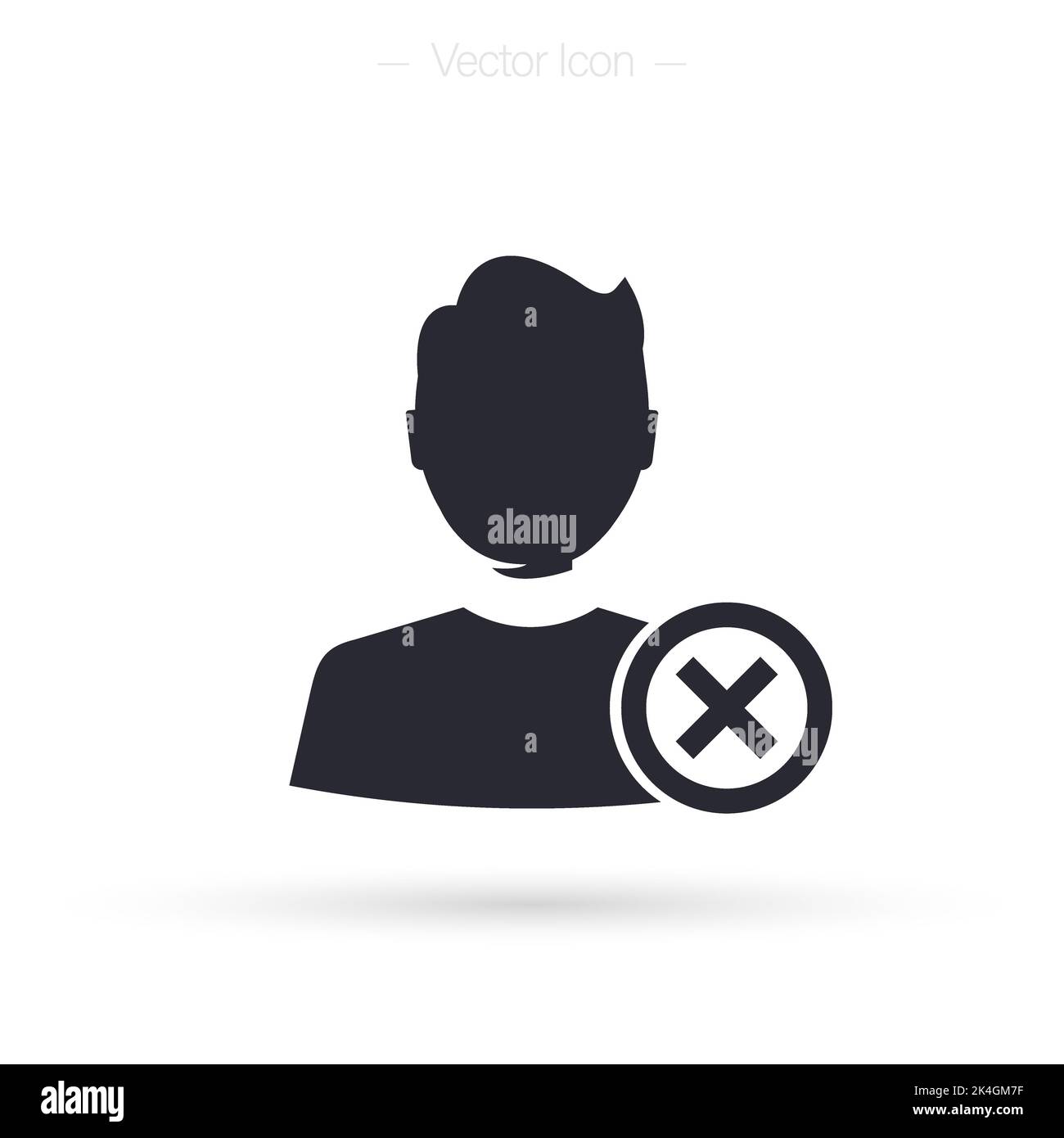 Rejected user icon. Blocked user person. Delete contact sign design ...