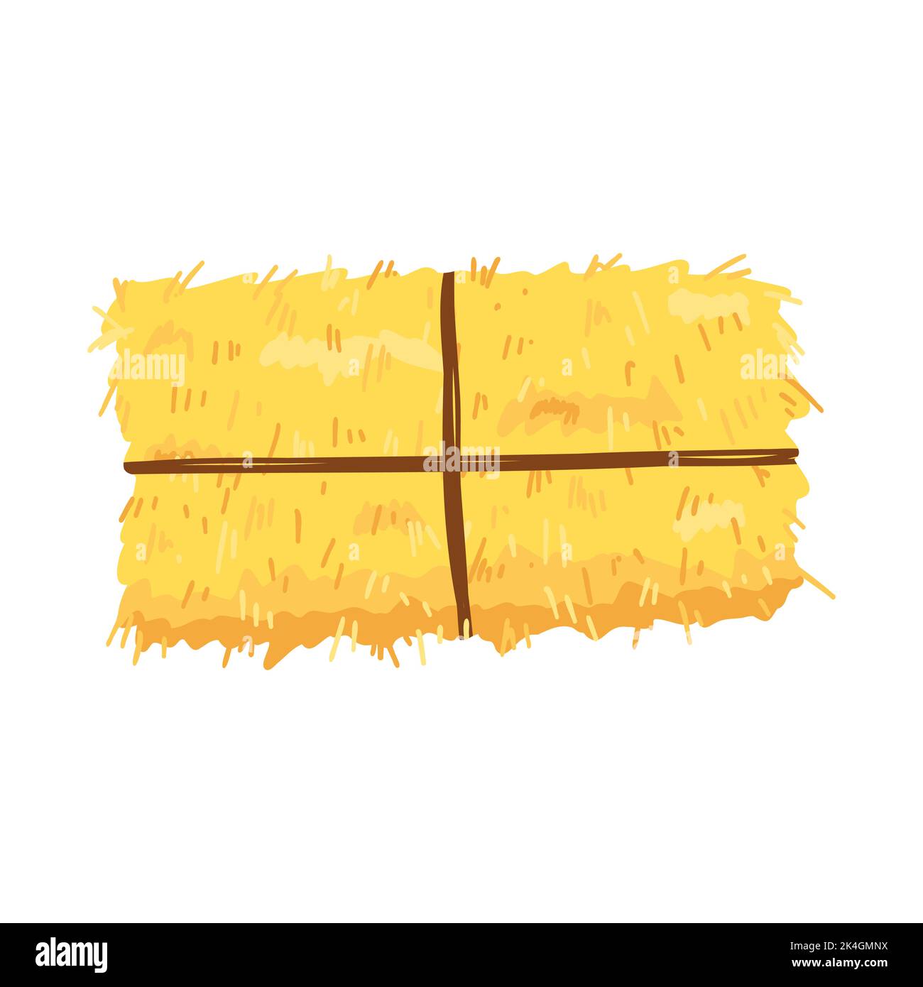 Agricultural haycock in cartoon flat style, rural hay rolled stack ...