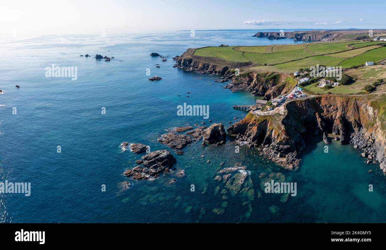 Aerial panorama landscape view of the most Southerly point in England ...