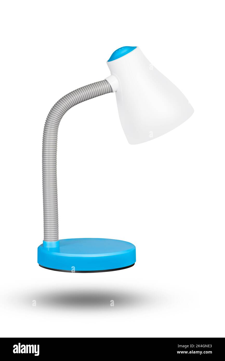 Table lamp isolate on white background. Blue lamp Stock Photo - Alamy