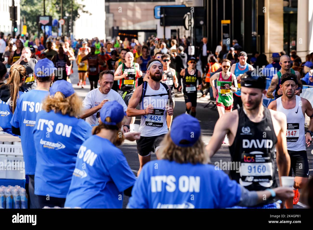Participants of TCS 2022 London Marathon run in central London, United Kingdom on October 02 ...