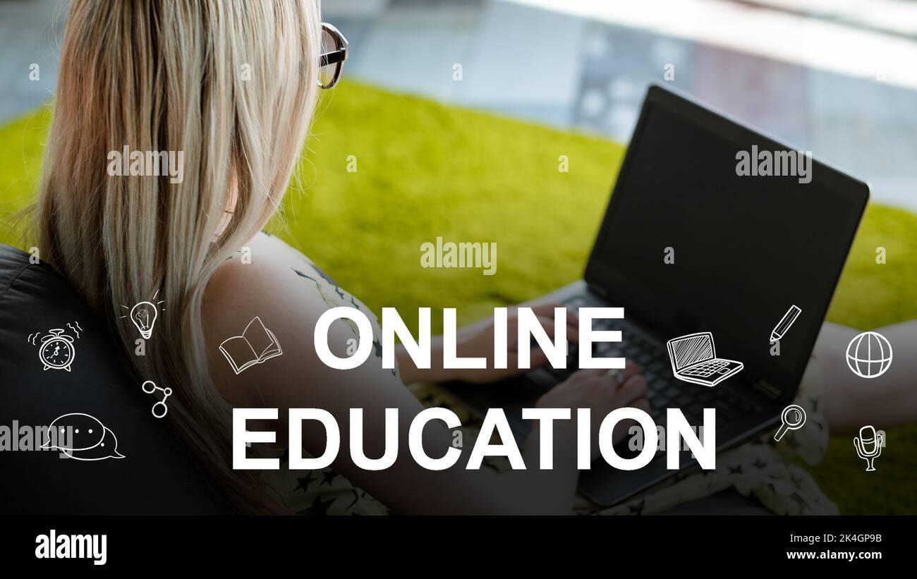 Virtual learning. Online education. Webinar video conference ...