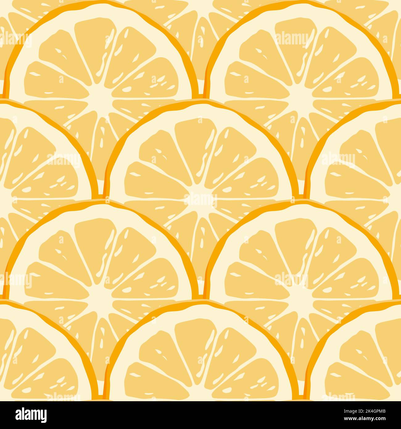 Vector Citrus Fruit Seamless Pattern with Round Mandarin, Orange, Grapefruit Pieces. Design ...