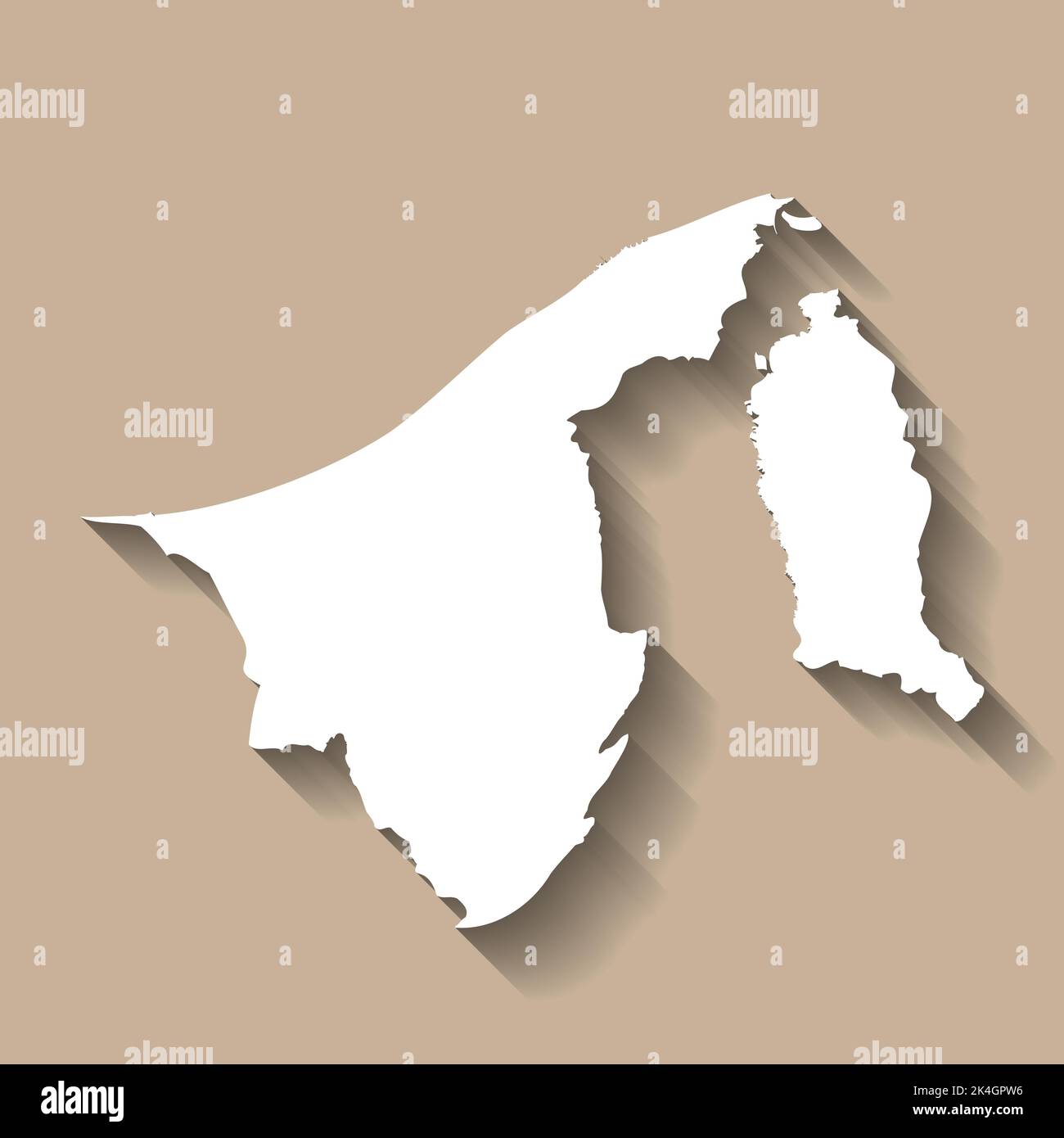 Brunei vector country map silhouette Stock Vector Image & Art - Alamy