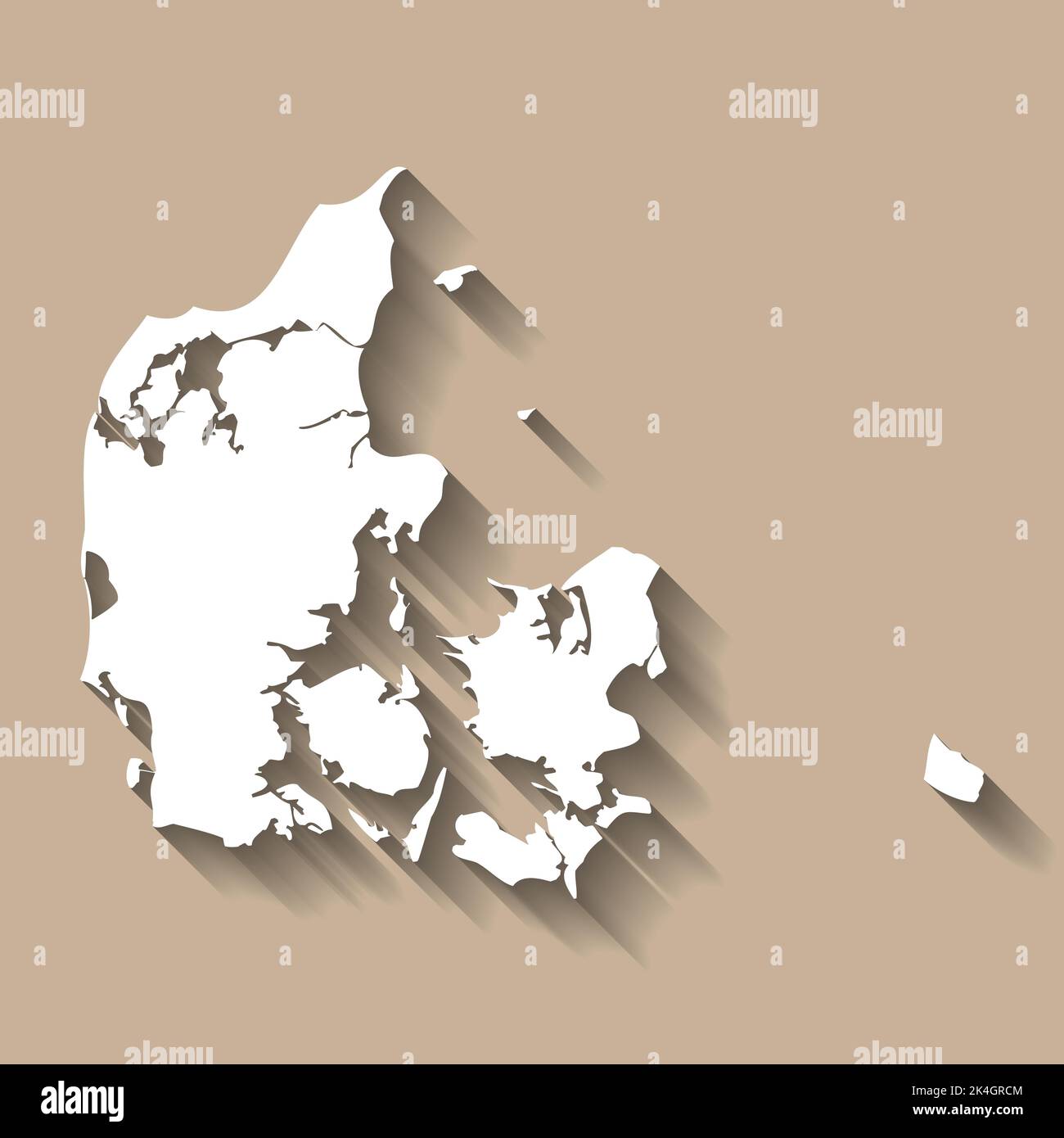 Denmark vector country map silhouette Stock Vector Image & Art - Alamy