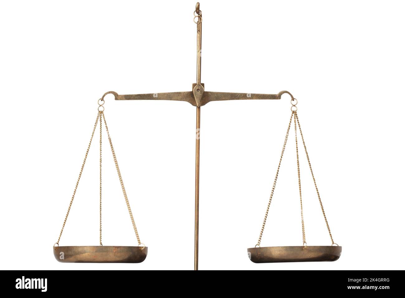 Bronze traditional balance scale isolated on white background Stock ...