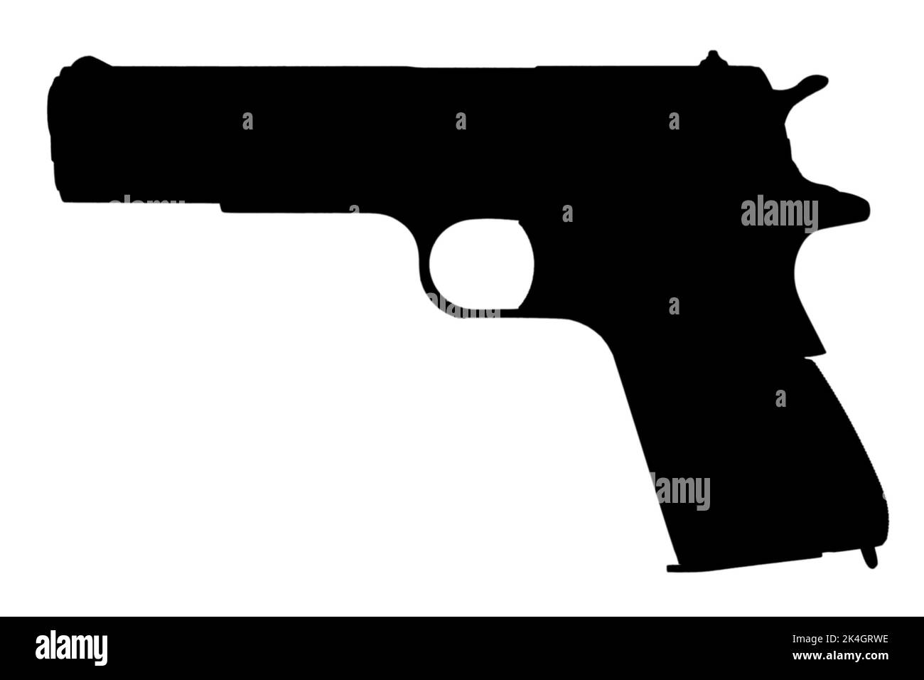 colt government M1911 black silhouette Stock Photo - Alamy