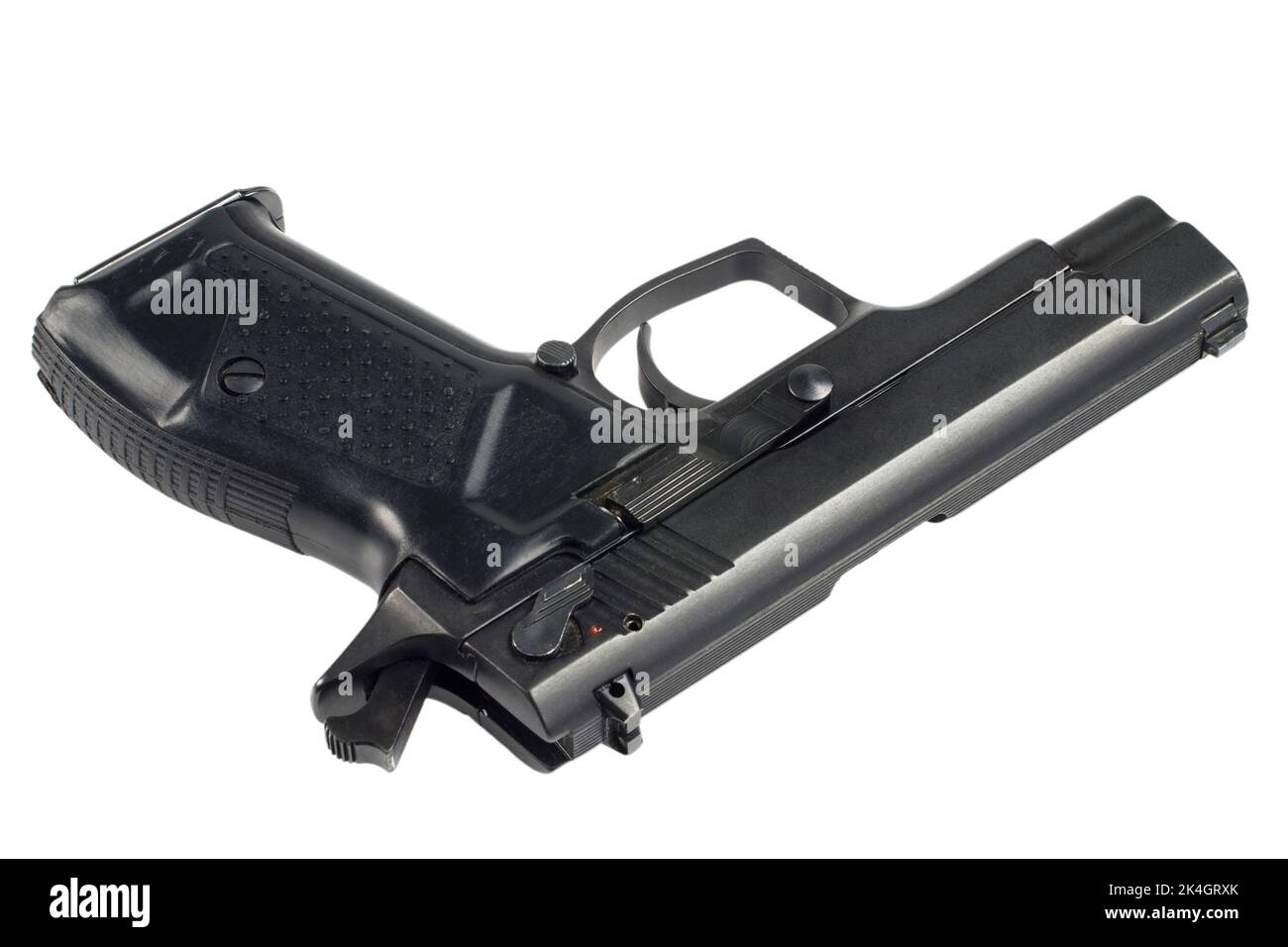 lock and load handgun weapon isolated on white background Stock Photo ...