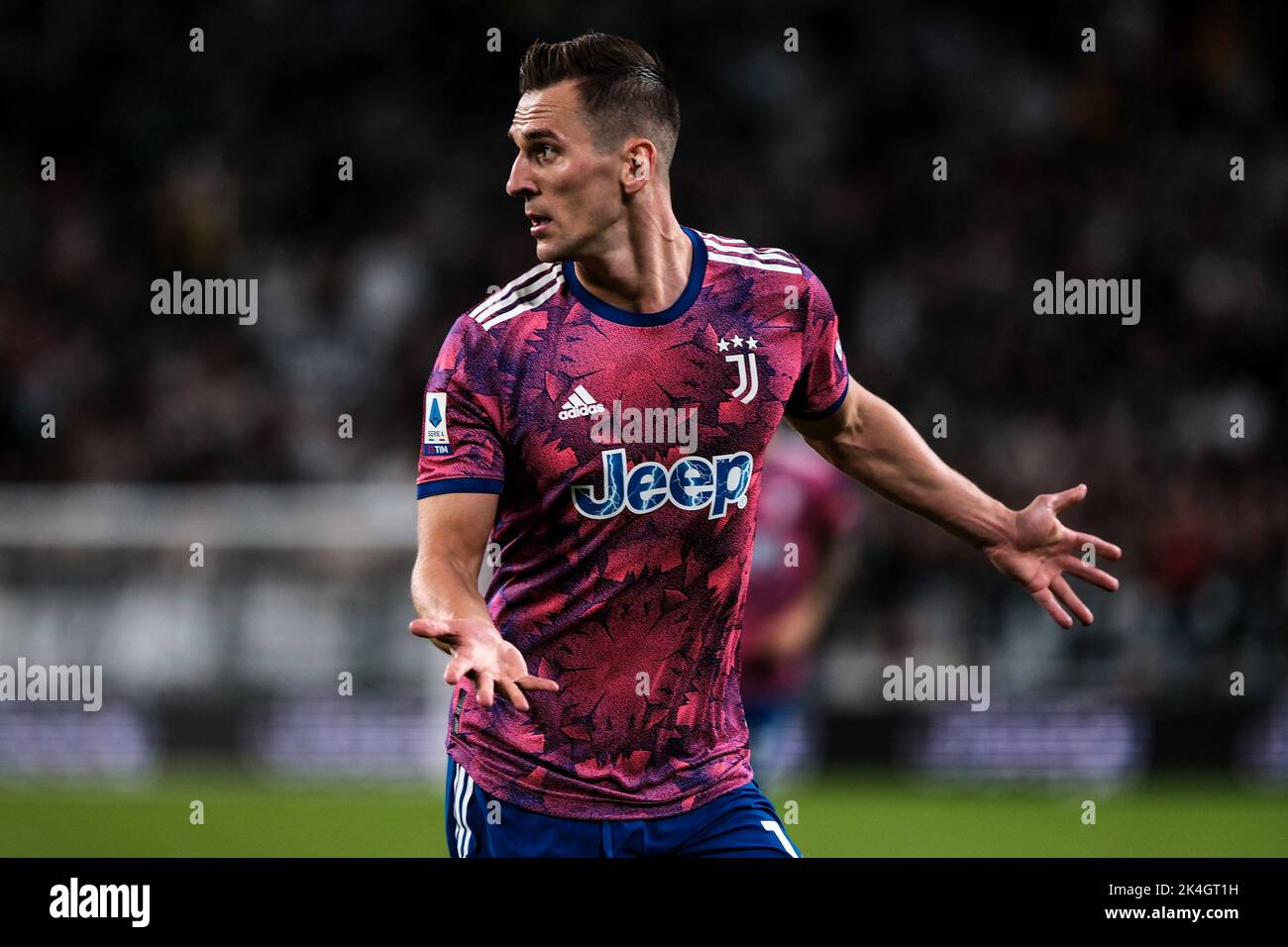 Torino, Italy. 02nd Oct, 2022. Arkadiusz Milik of Juventus FC ...