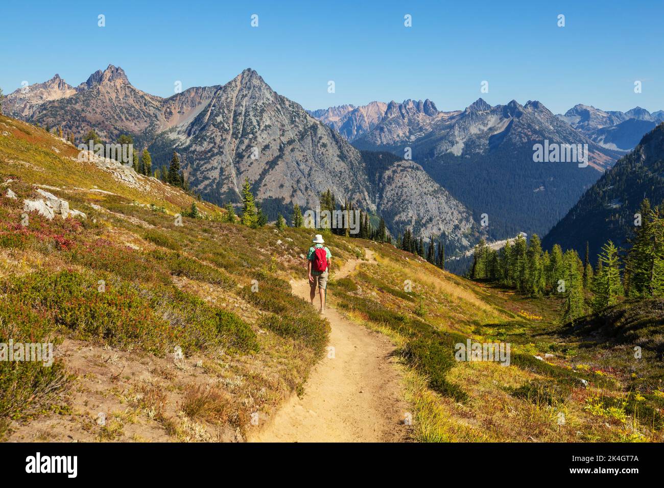 Hike in the autumn mountains. Fall season theme Stock Photo - Alamy