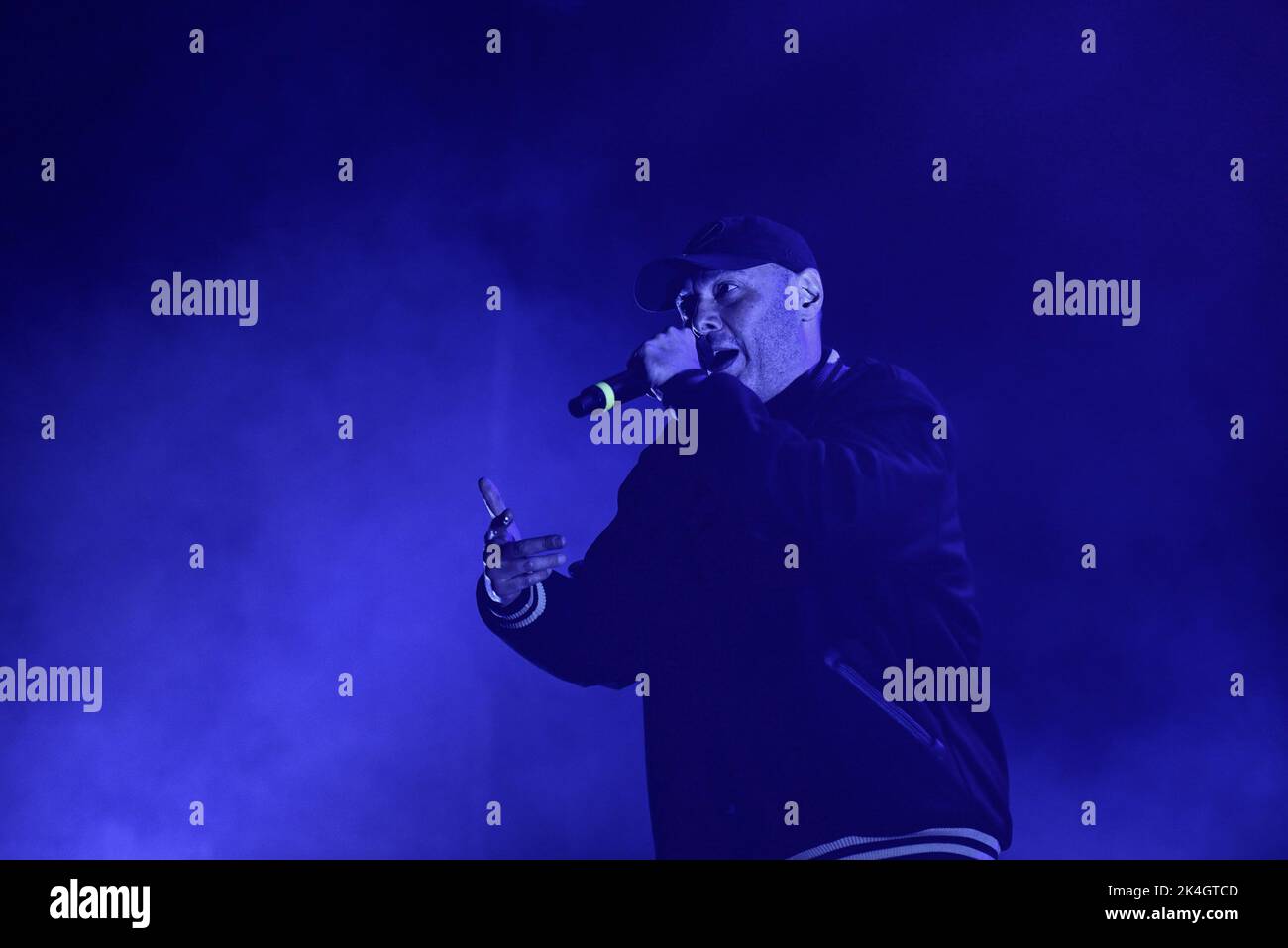 The Italian rapper Fabri Fibra performs live in Naples, Italy at the ...