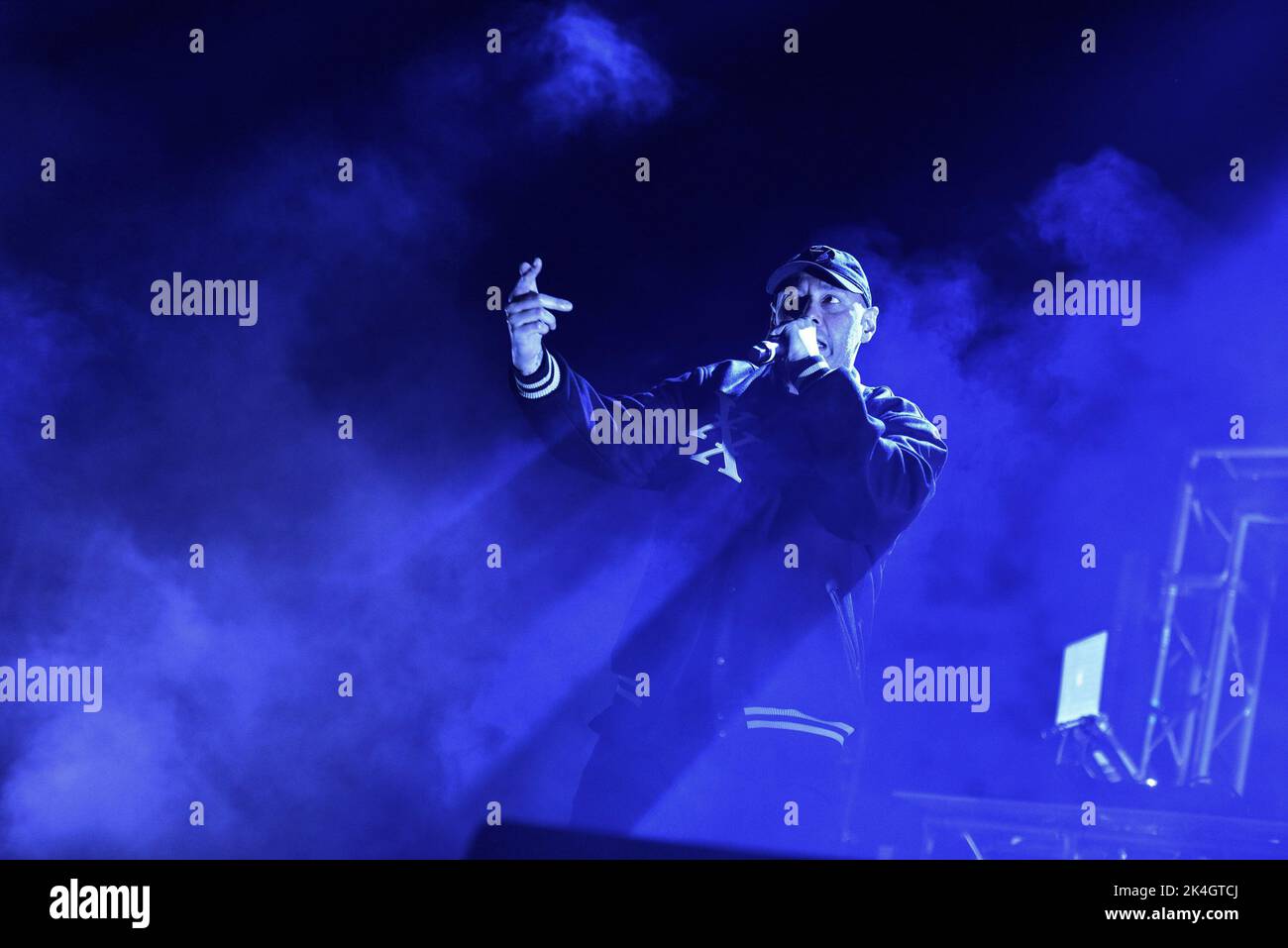 The Italian rapper Fabri Fibra performs live in Naples, Italy at the ...