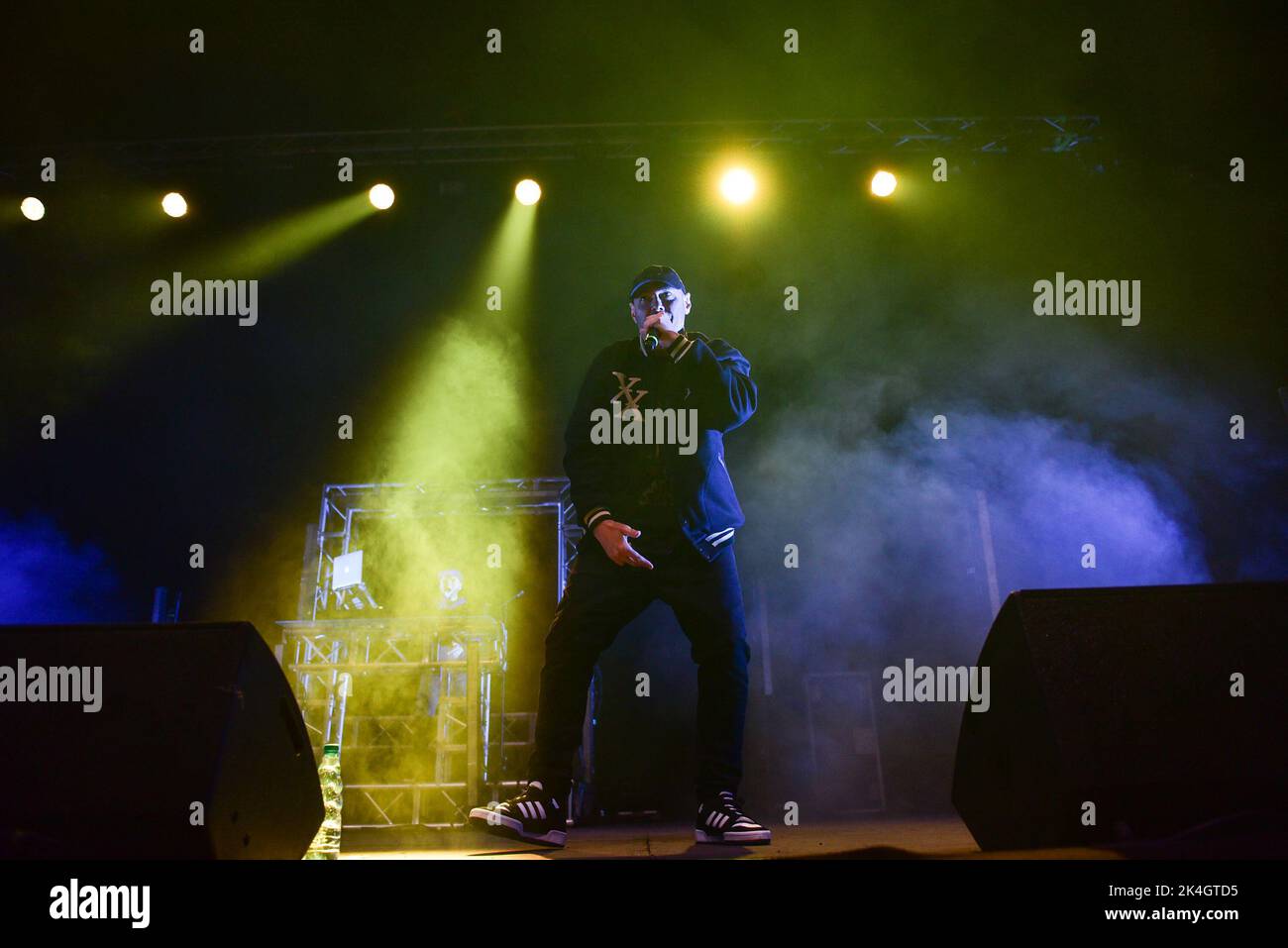 The Italian rapper Fabri Fibra performs live in Naples, Italy at the ...