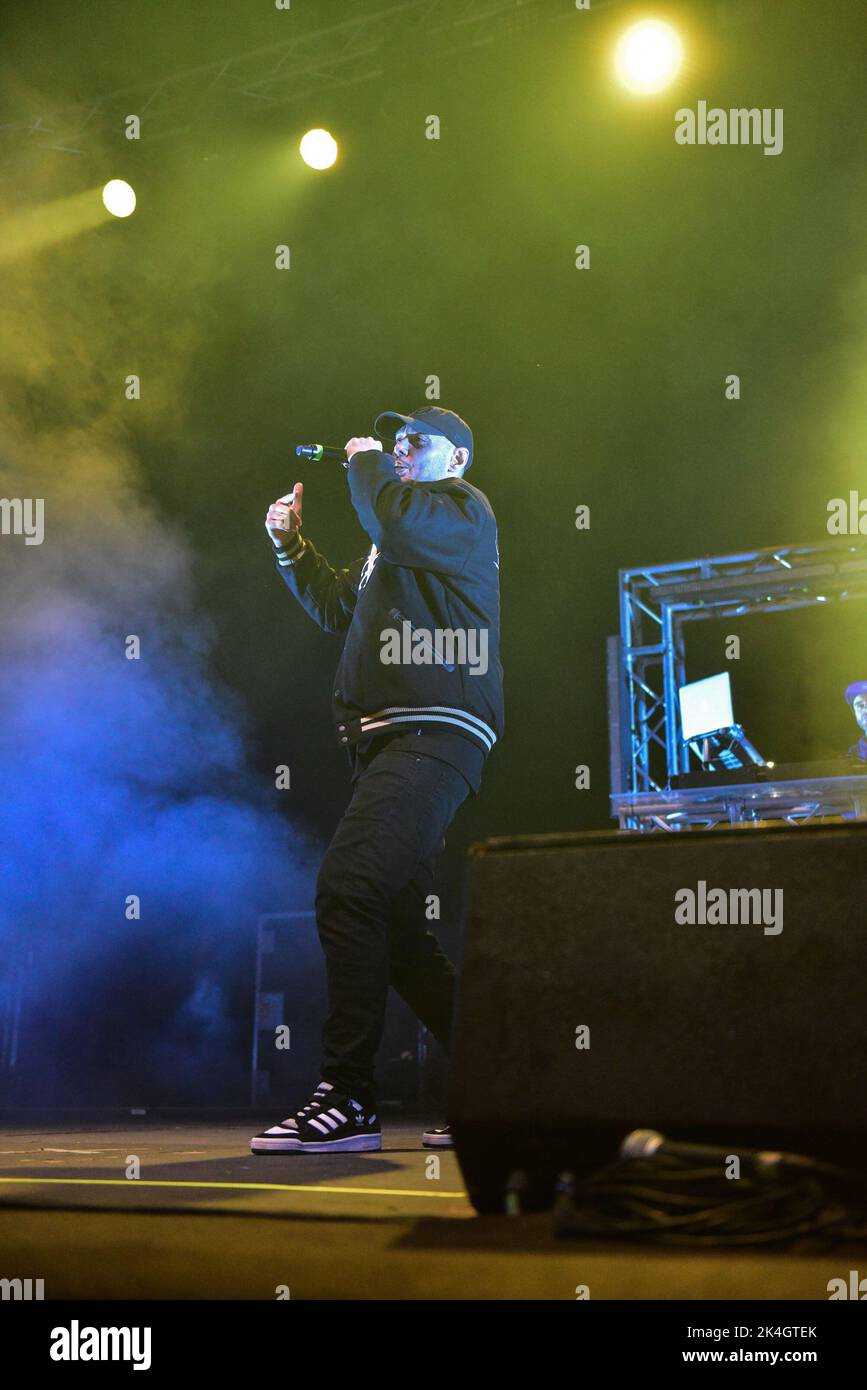 The Italian rapper Fabri Fibra performs live in Naples, Italy at the ...