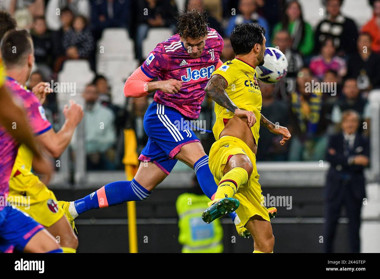 Torino, Italy. 02nd Oct, 2022. Dusan Vlahovic of Juventus FC scores the ...