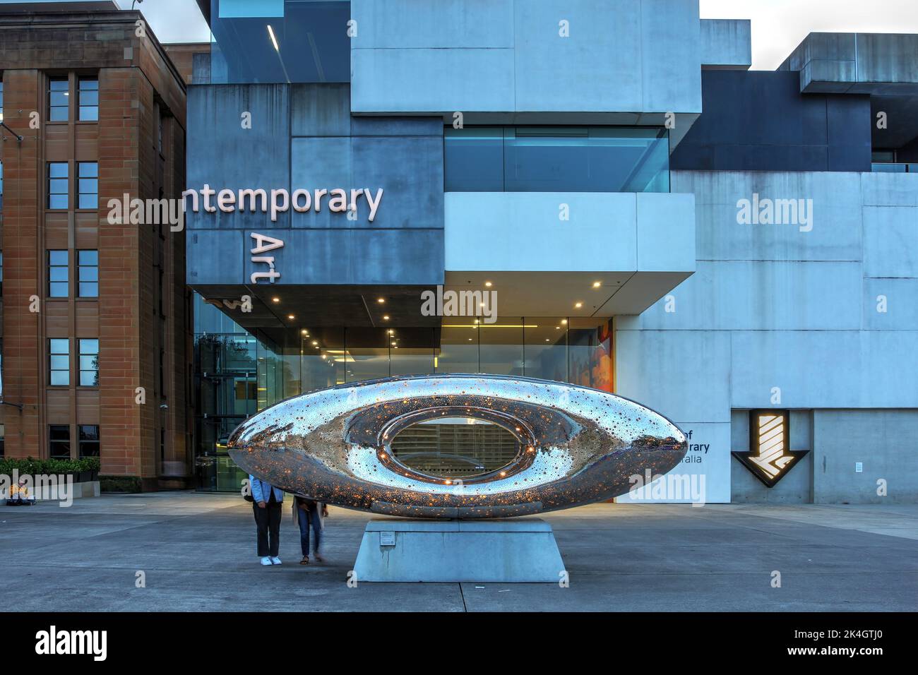 Evening scene of the cubist-style 2012 Mordant Wing of the Museum of ...