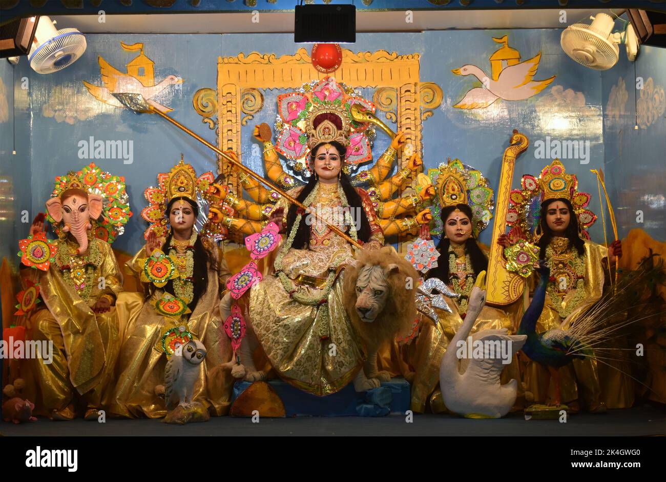 Kolkata, India. 03rd Oct, 2022. Members of Prajapita Brahma Kumaris ...