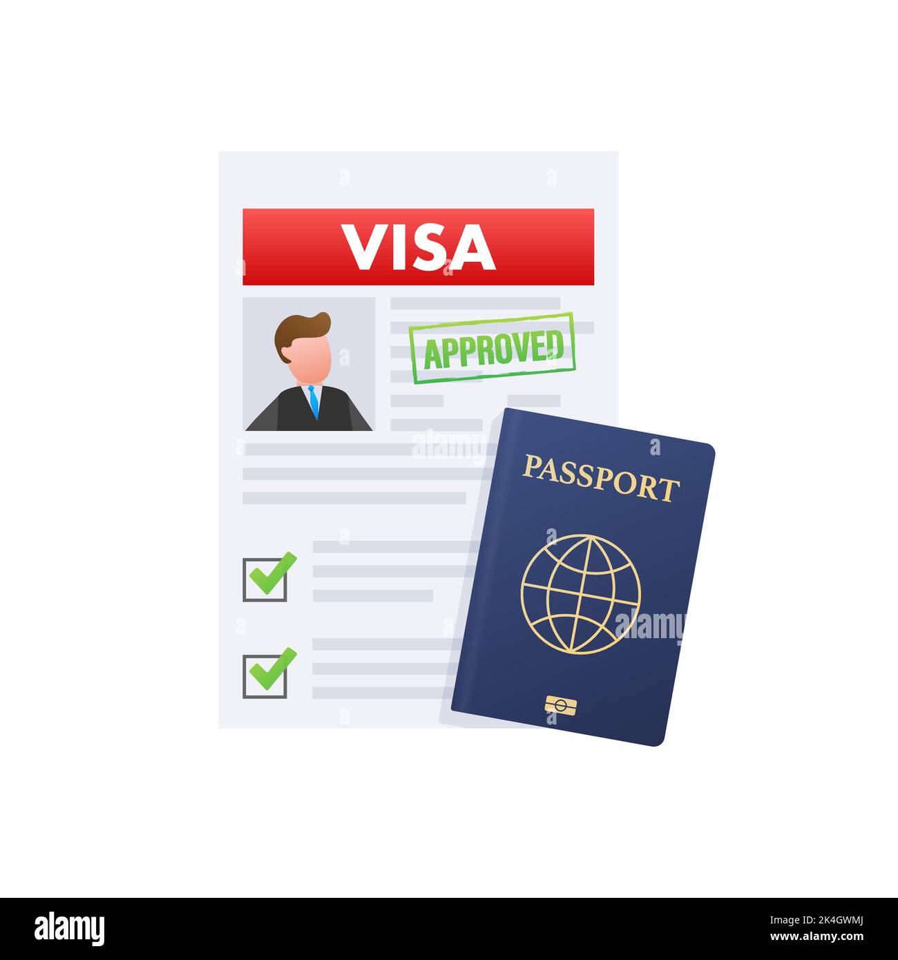 Visa application. Travel approval. Immigration visa. Vector stock ...