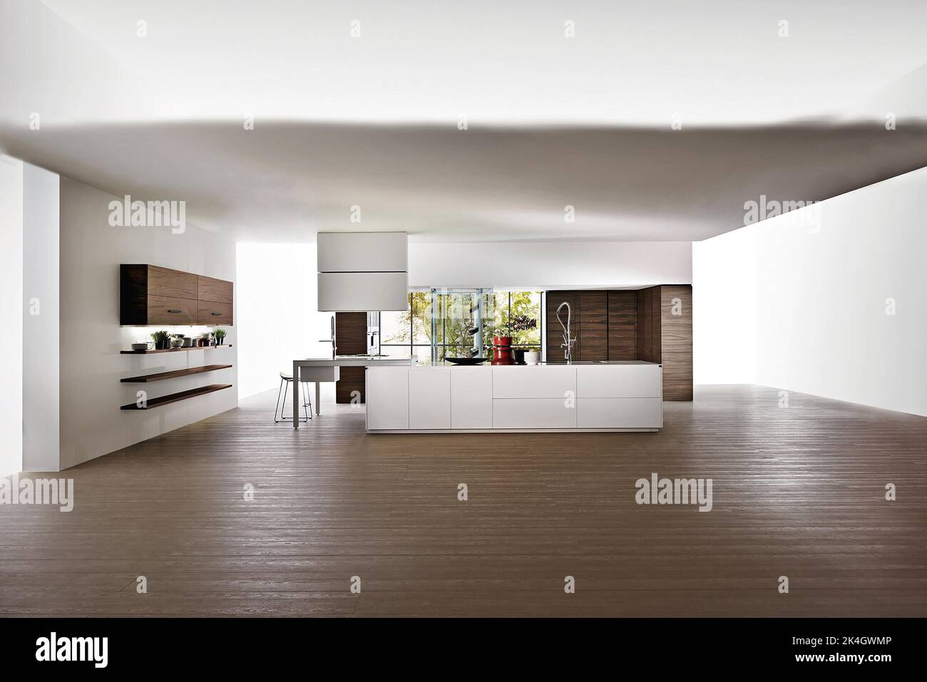 Modern luxury kitchen interior in minimal scandinavian style Stock ...