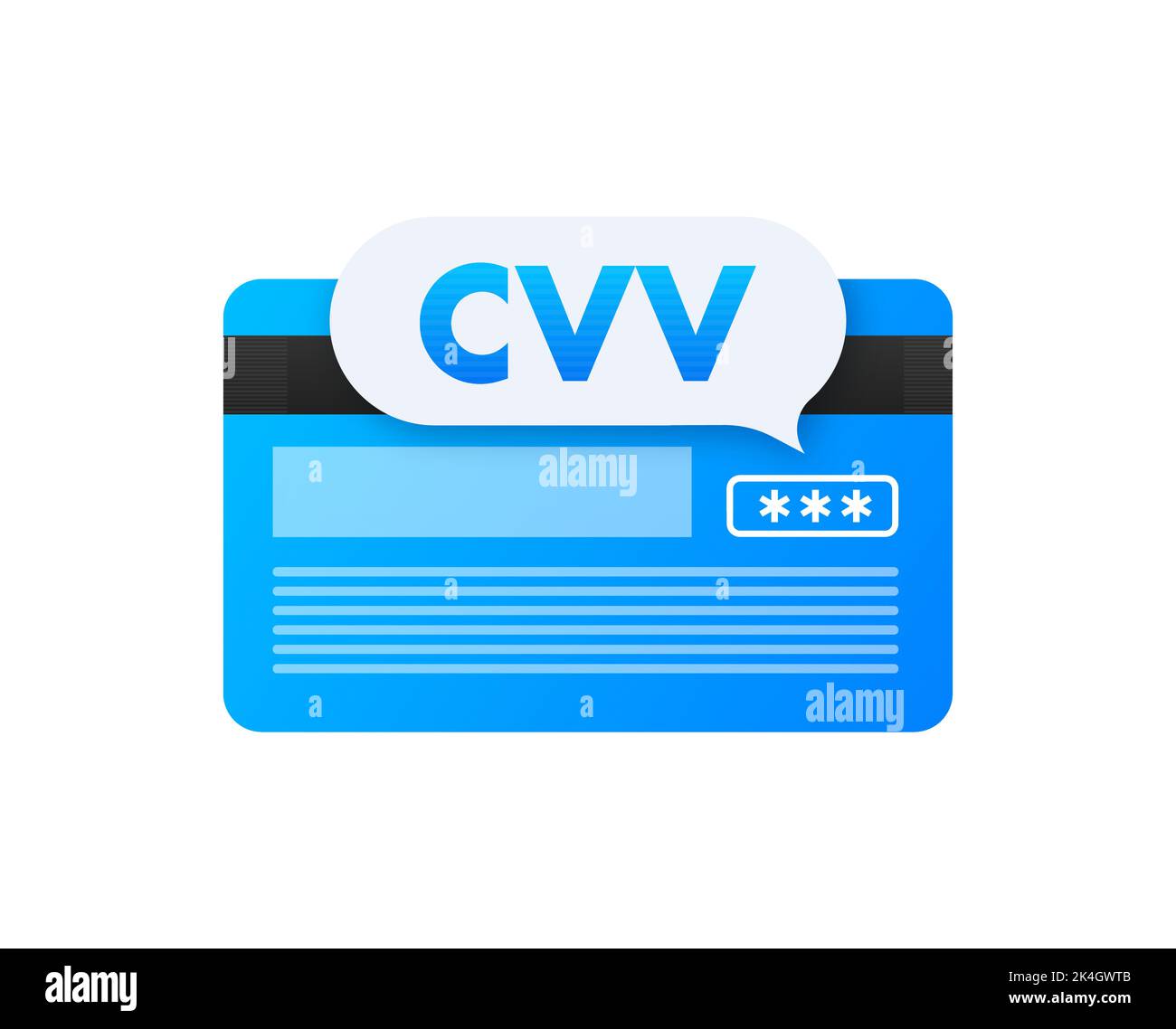 Credit card secure CVV code. Financial label. Vector stock illustration ...