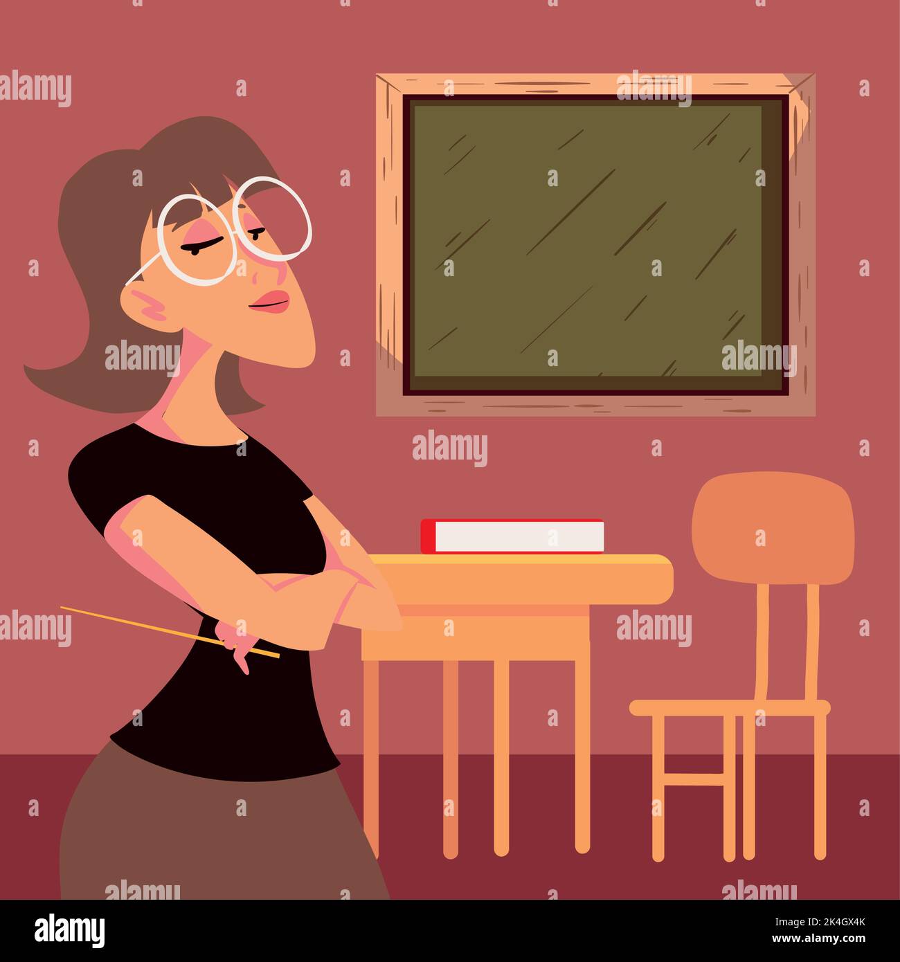 female teacher and chalkboard Stock Vector Image & Art - Alamy