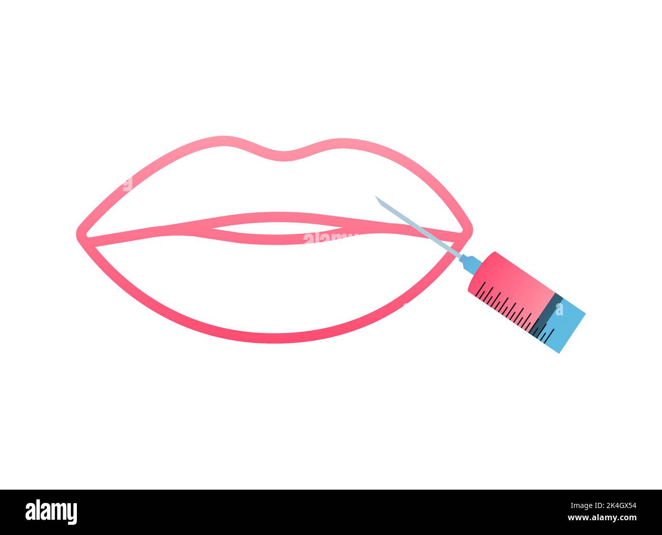 Botox or hyaluronic acid injection. Contour plastic. Vector stock ...