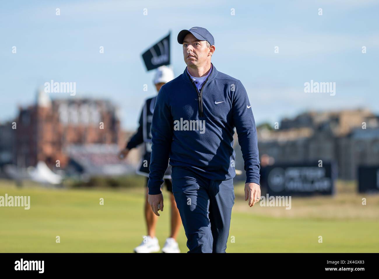 St Andrews, Scotland 2nd October 2022. Rory McIlroy during the fourth ...