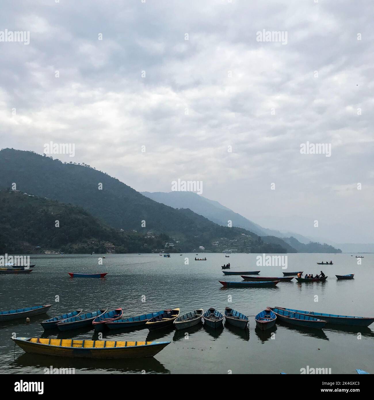 The Fewa Lake at Pokhara Stock Photo - Alamy