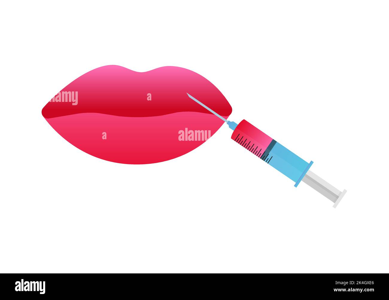 Botox or hyaluronic acid injection. Contour plastic. Vector stock ...
