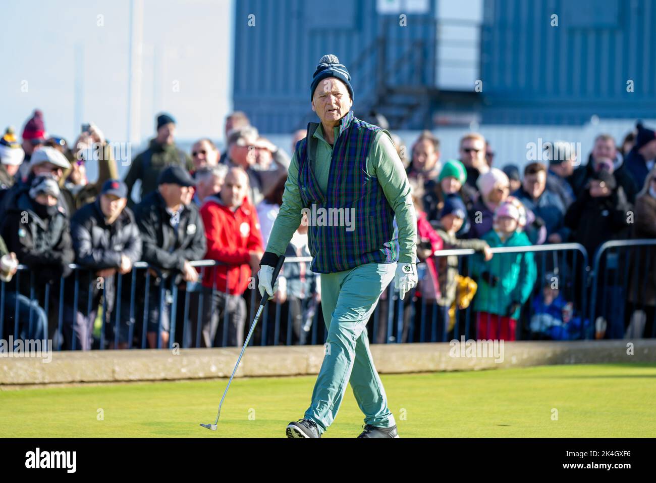 St Andrews, Scotland 1st October 2022. Bill Murray on the practice ...