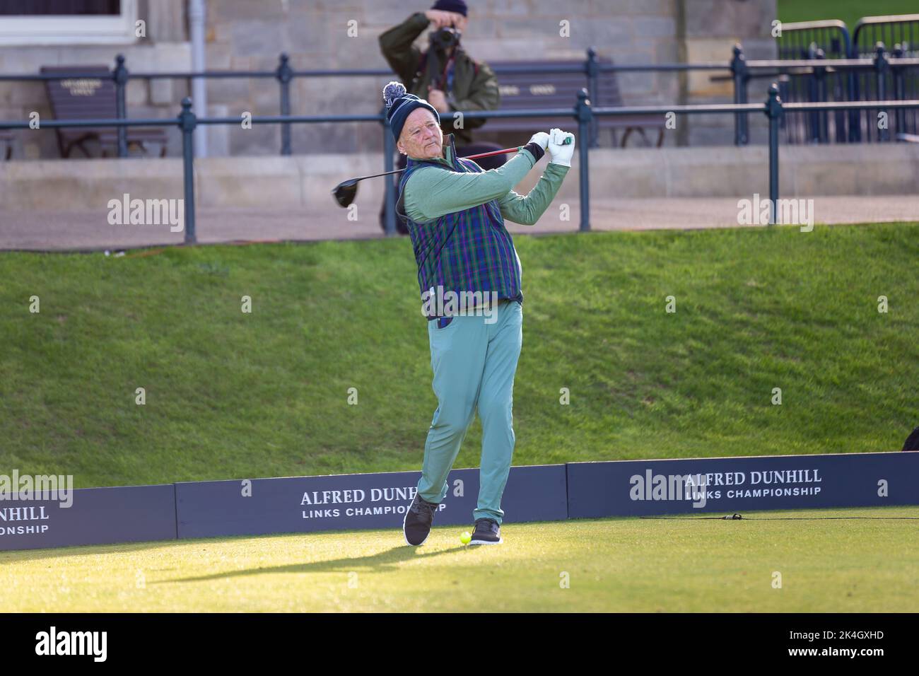 St Andrews, Scotland 1st October 2022. Bill Murray teeing off in the ...