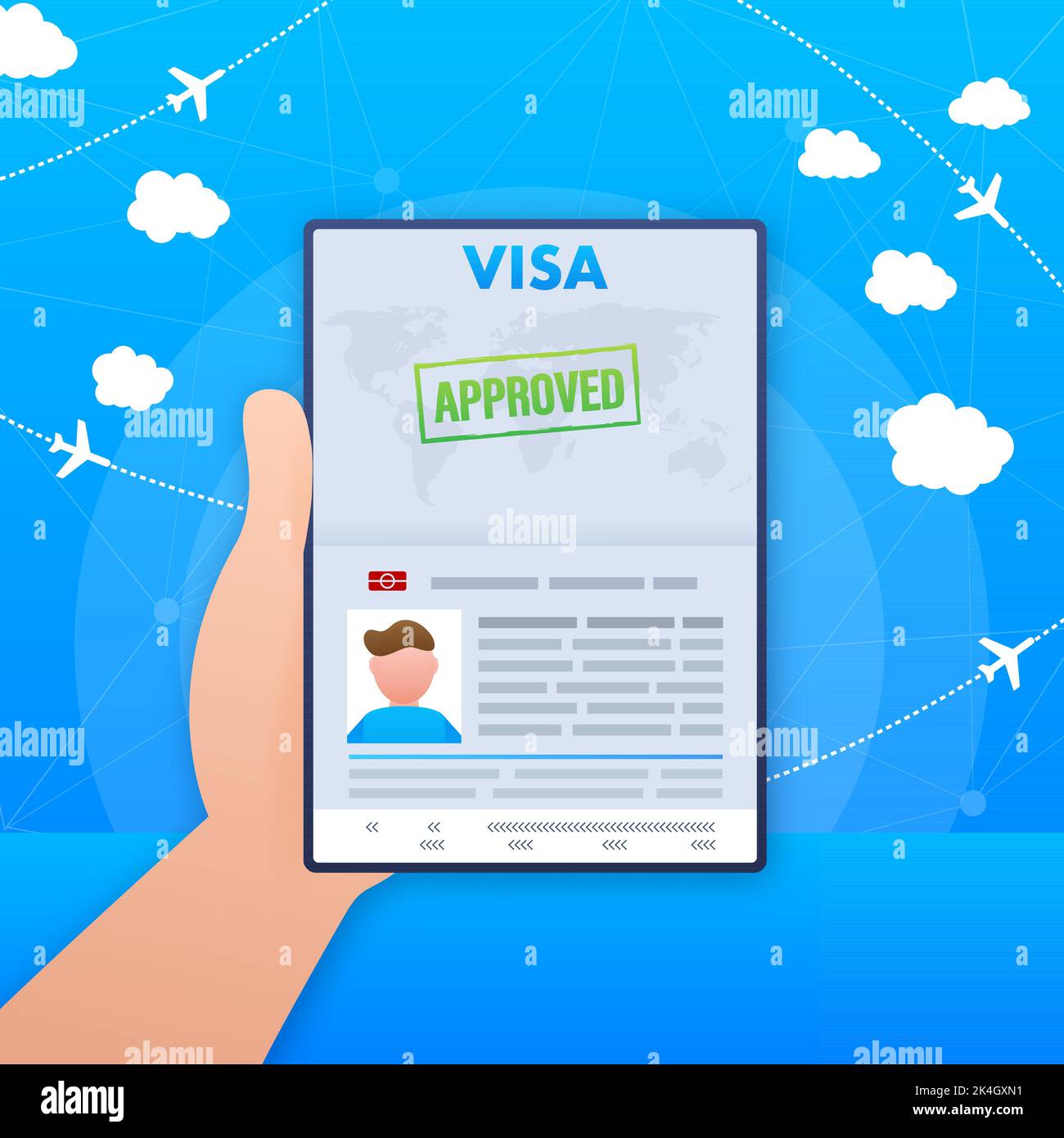 Visa application. Travel approval. Immigration visa. Vector stock ...