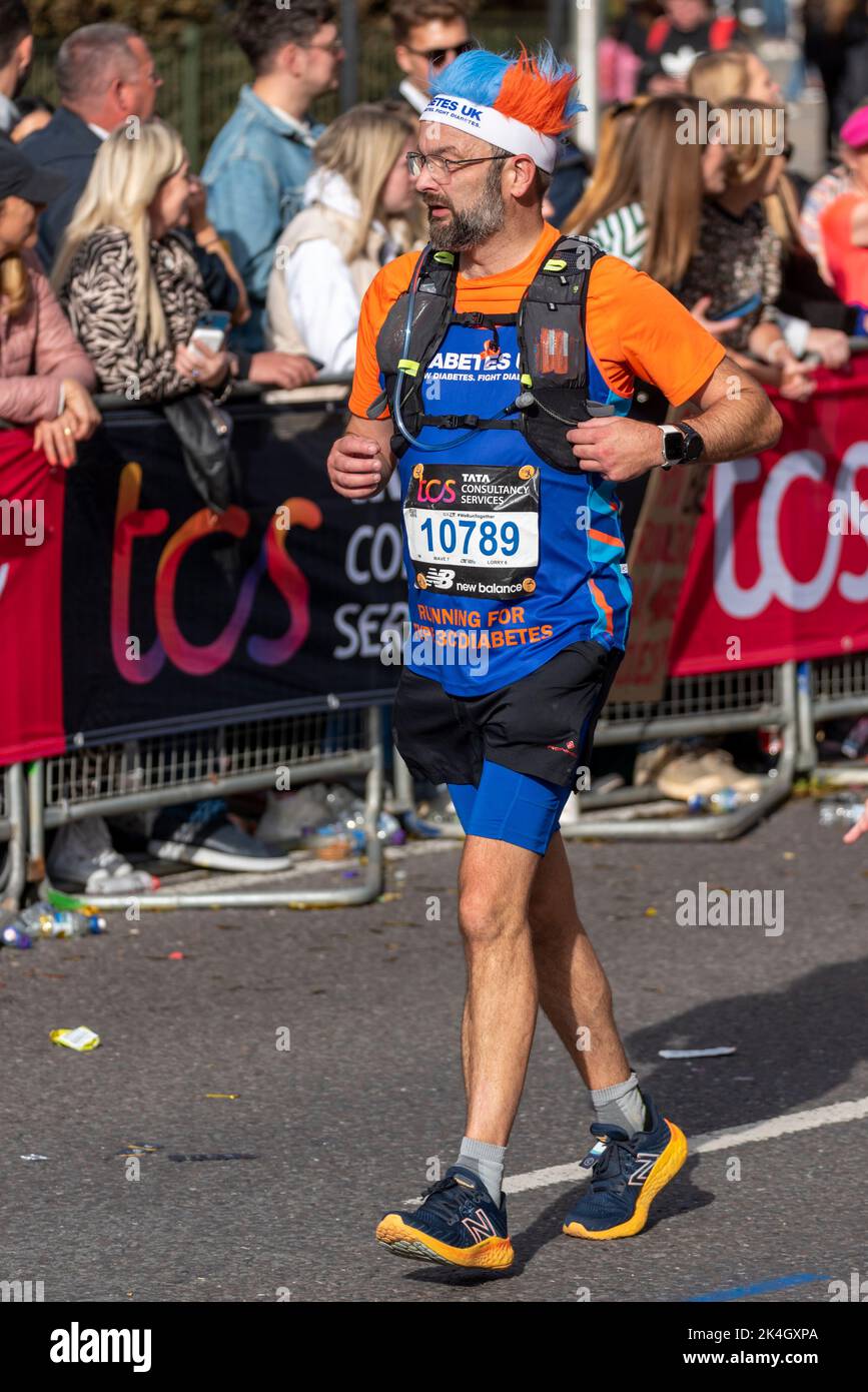 James Duddridge MP running in the TCS London Marathon 2022, on Tower ...