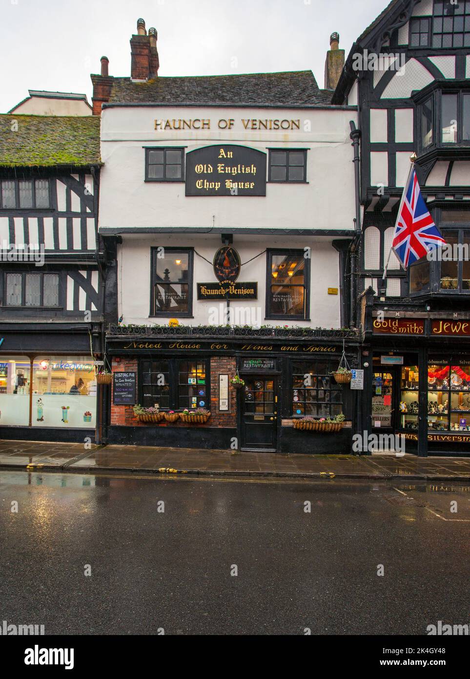 Exterior of traditional pub of Haunch of Venison public house ...