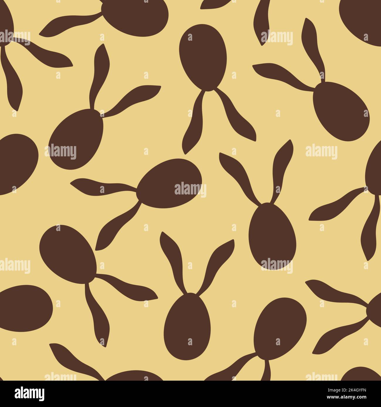 Easter eggs seamless cartoon rabbit ears pattern for wrapping paper and ...