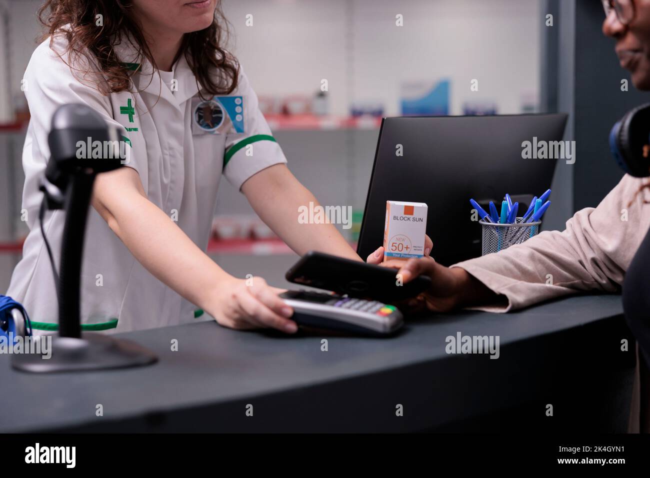 Pharmacy woman customer hi-res stock photography and images - Alamy