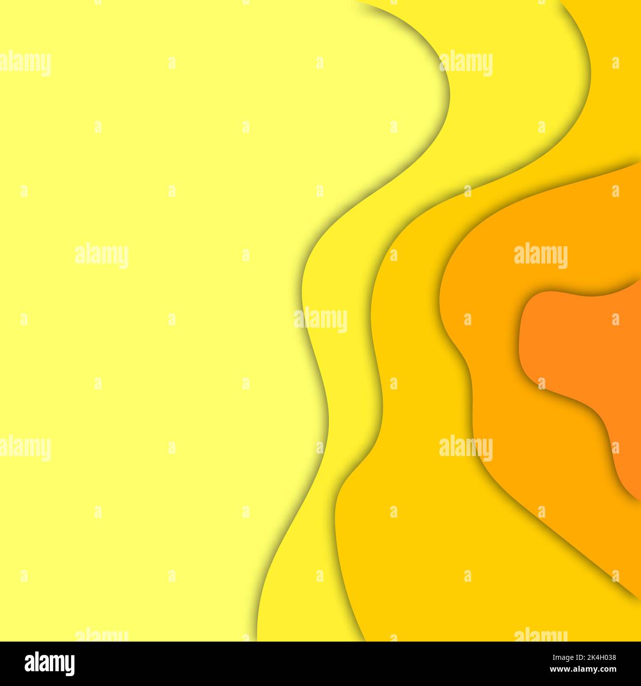 Vector 3D abstract background with yellow papercut shapes. Colorful ...