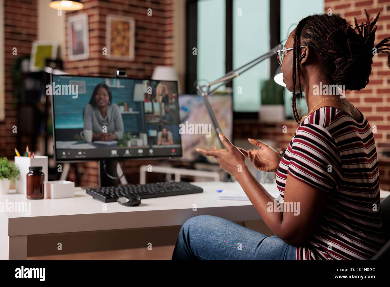 Remote team talk hi-res stock photography and images - Alamy