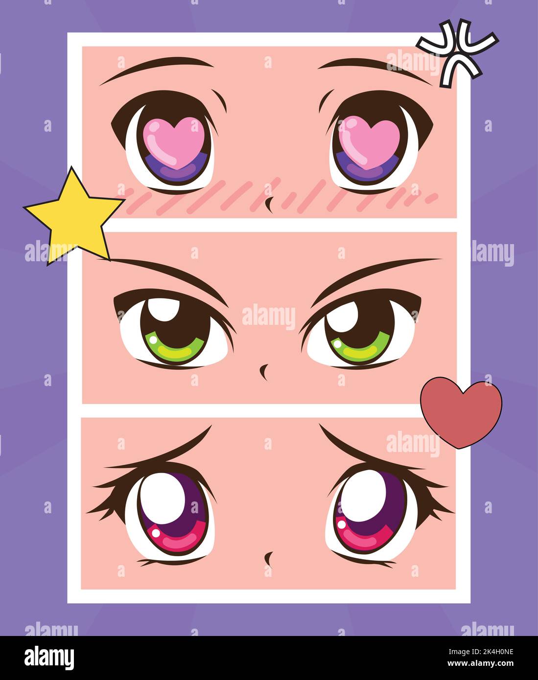 anime faces female Stock Vector Image & Art - Alamy