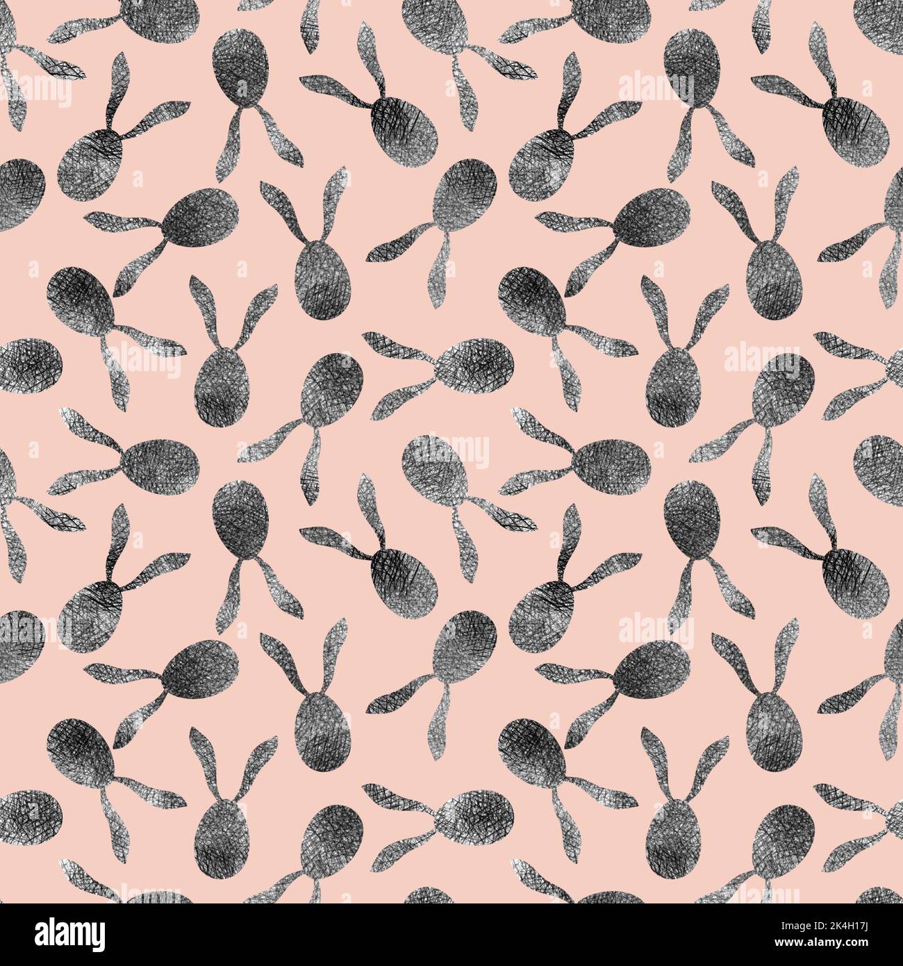 Easter eggs seamless cartoon rabbit ears pattern for wrapping paper and ...