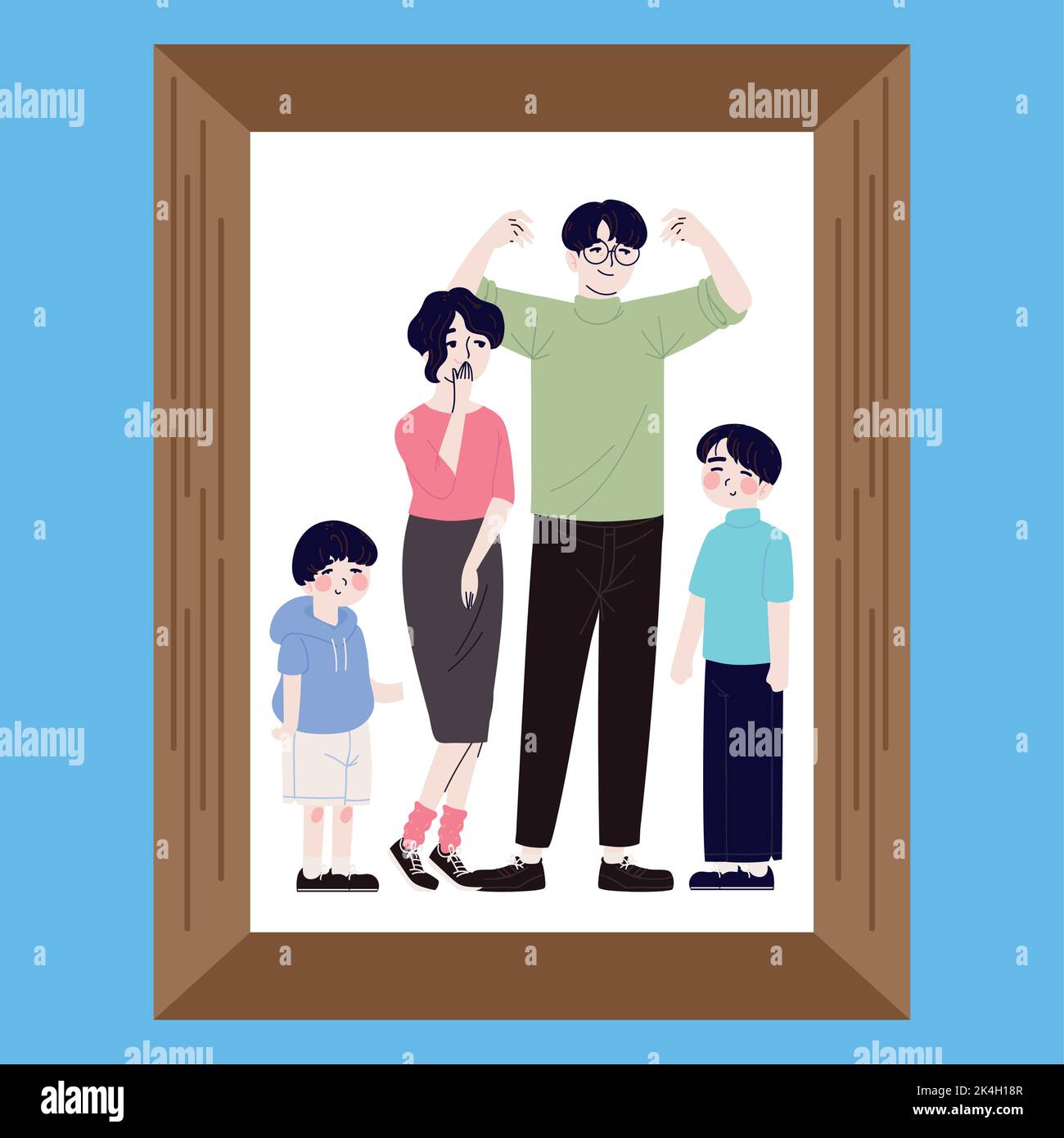 family korean parents and childrens Stock Vector Image & Art - Alamy