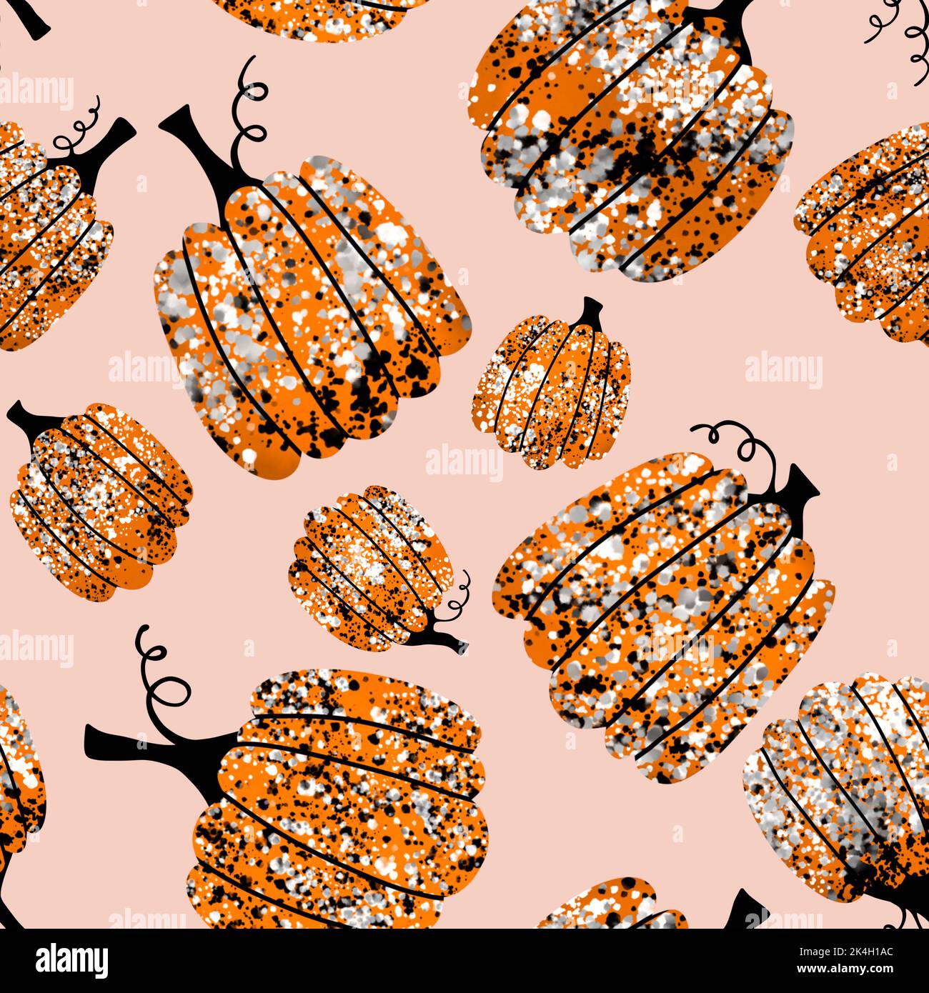 Halloween seamless pumpkins pattern for fabrics and wrapping paper and ...