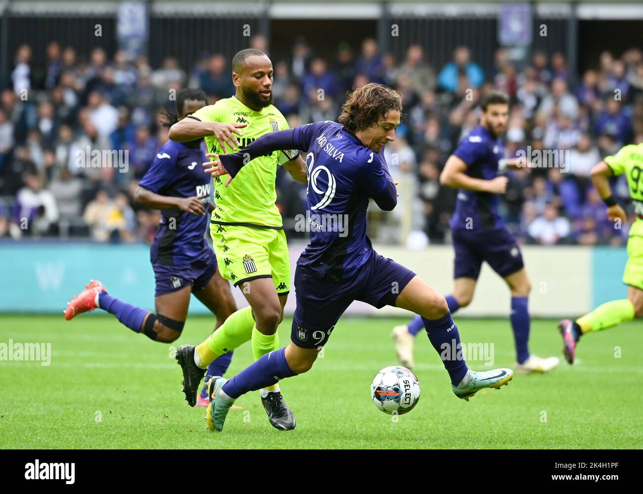 Charleroi's Ken Nkuba Tshiend and Anderlecht's Fabio Silva fight for ...