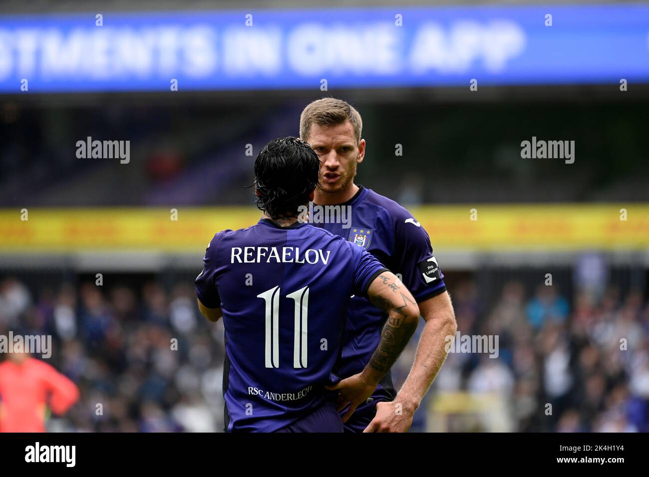 Anderlecht's Jan Vertonghen and Anderlecht's Lior Refaelov react during ...