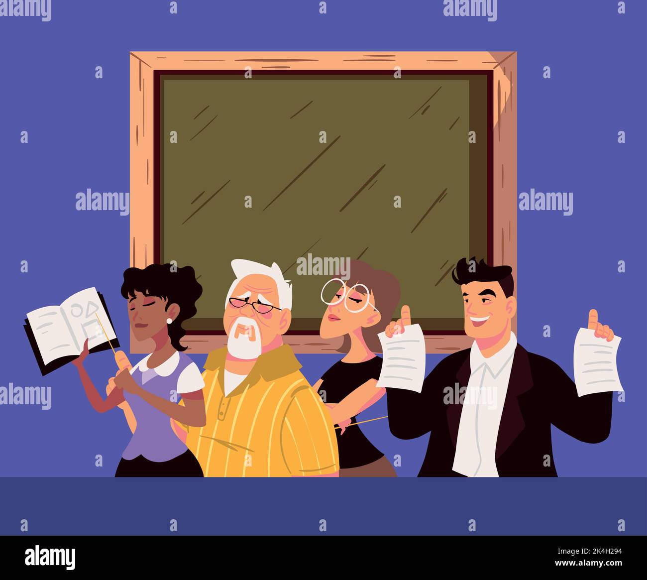 Cartoon school teachers standing Stock Vector Images - Alamy