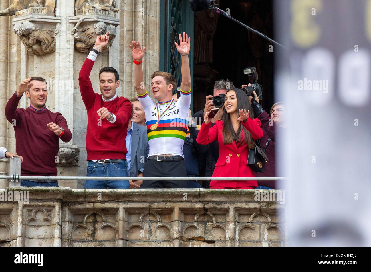 Remco Evenepoel and his partner Oumaima Oumi Rayane pictured at the ...